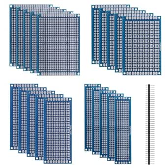 Amazon.com: 20 Pcs Double Sided PCB Board Prototype Kit for DIY ...