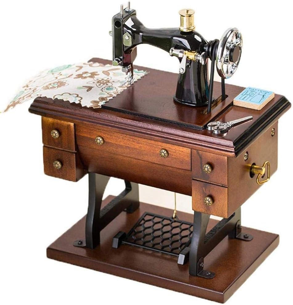 Amazon.com: Creative Wooden Simulation Sewing Machine Music Box, to ...