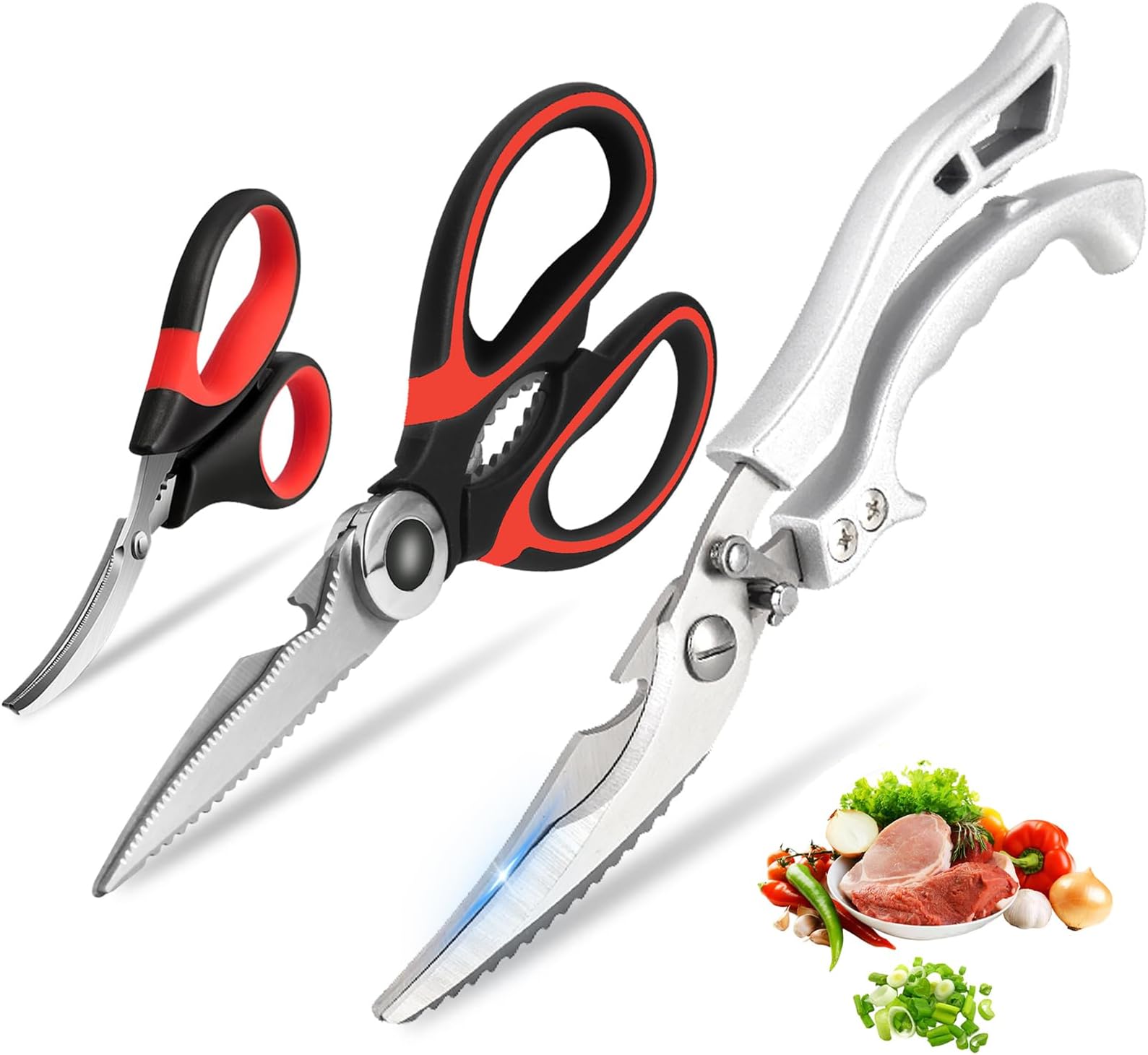 Amazon.com: Premium Kitchen Shears, Ultra Sharp Heavy Duty Stainless ...