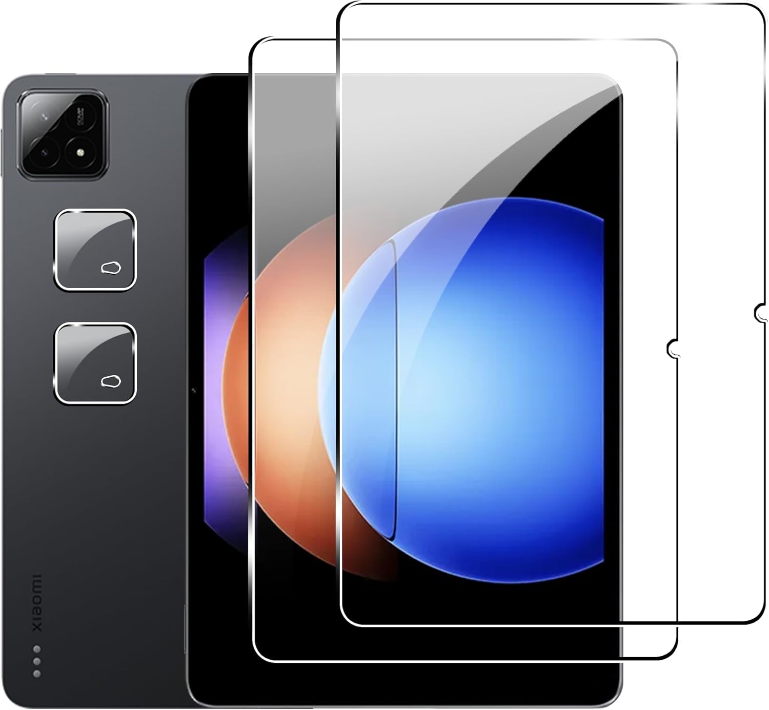 Suttkue for Xiaomi Pad 6S Pro 12.4 inch Screen Protector＆Camera Lens Protector,9H Hardness, Anti ...