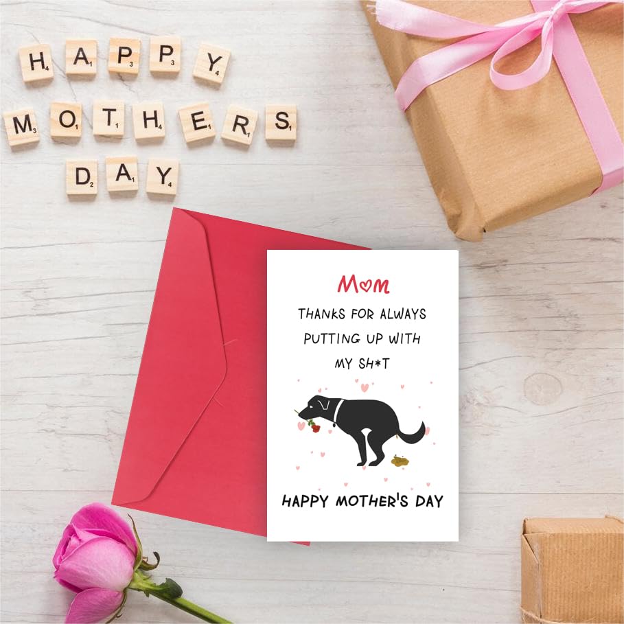 Snapklik.com : XXDJLP Rude Mothers Day Card Dog Mom,Hilarious Dog Mom ...
