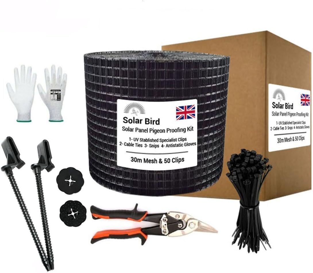 SOLAR BIRD Proofing Mesh with 50 Clips full kit for preention and ...
