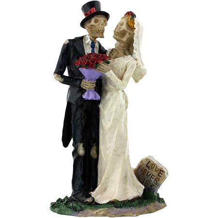Amazon.com: Ebros Love Never Dies Wedding Bride and Groom Skeleton Couple in Dancing Pose ...