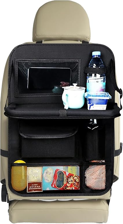 Resszo Car Seat Organiser Kids, Car Backseat Organiser with Foldable ...