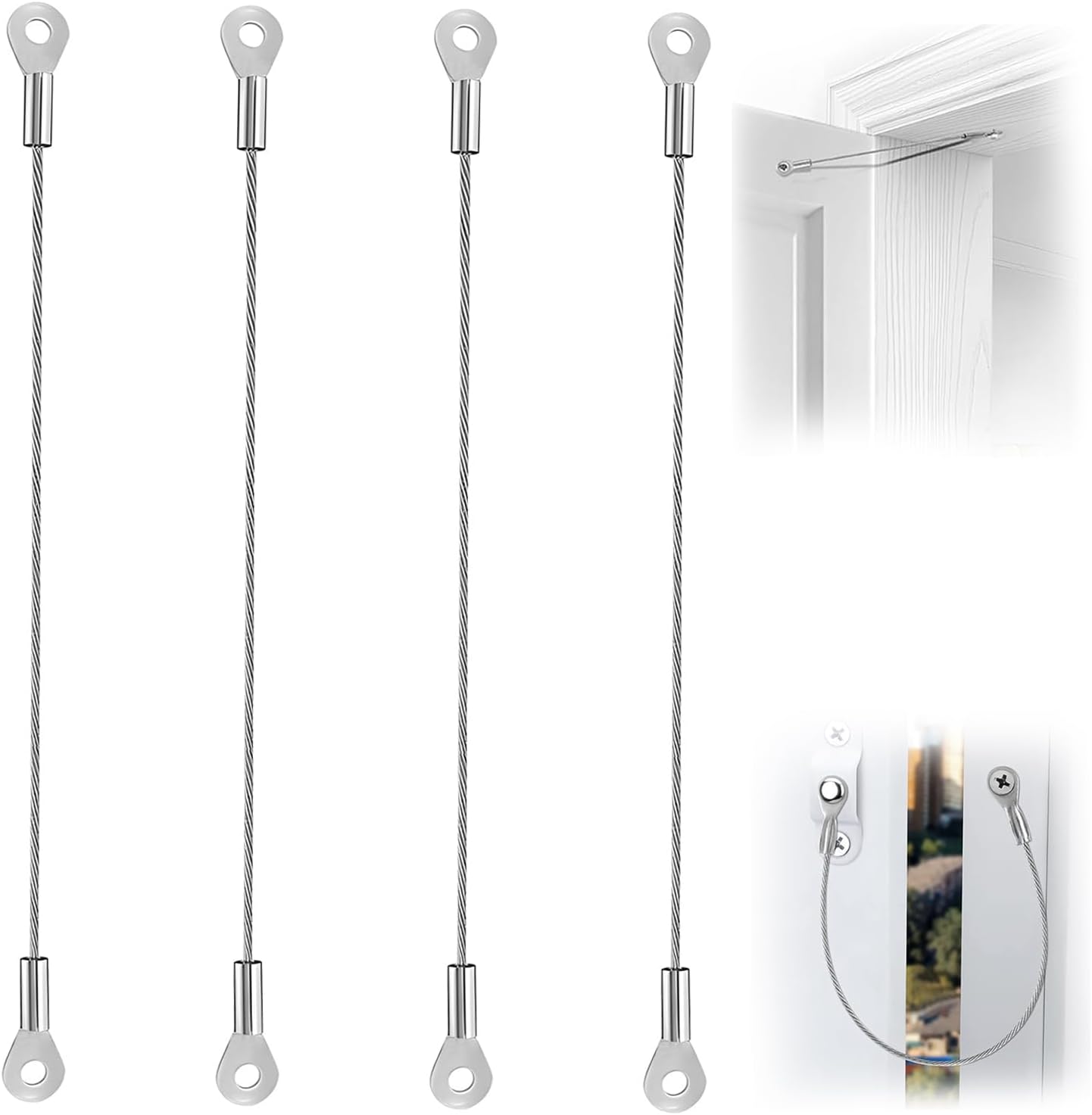 4 Pcs Cabinet Window Door Restrictor - 8" Stainless Steel Door ...