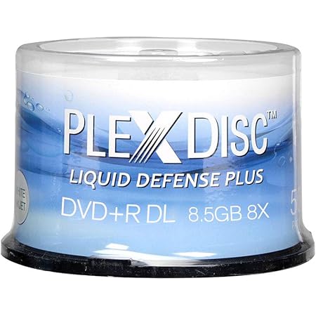 Amazon.com: PlexDisc Water Resistant Glossy White Inkjet Printable DVD ...