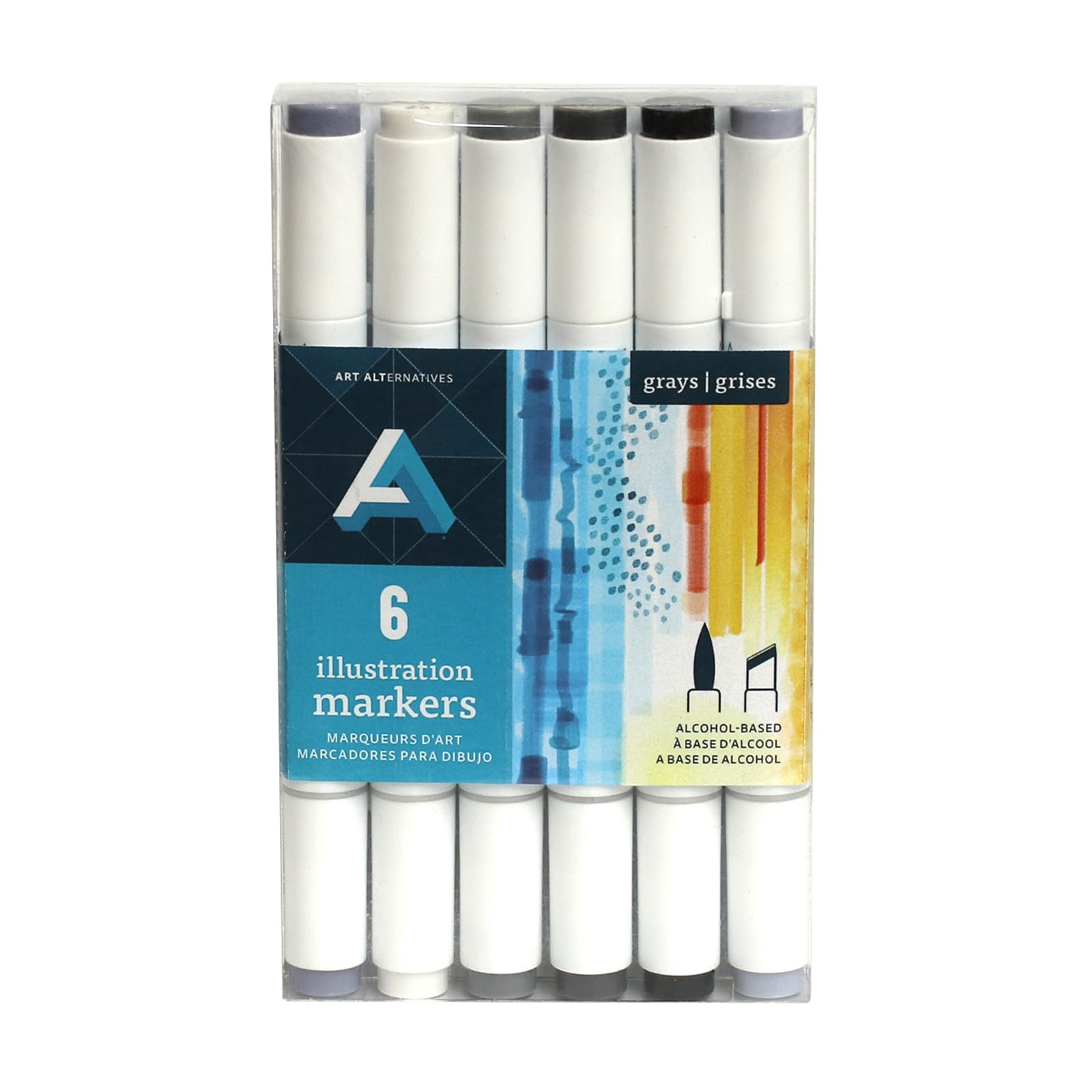 Amazon.com: Art Alternatives Illustration Marker, 6-Marker Set, Gray Tones