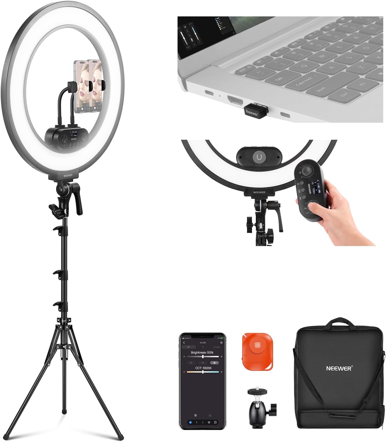 Amazon.com: 10" Selfie Ring Light with Adjustable Tripod Stand, 3 Modes ...