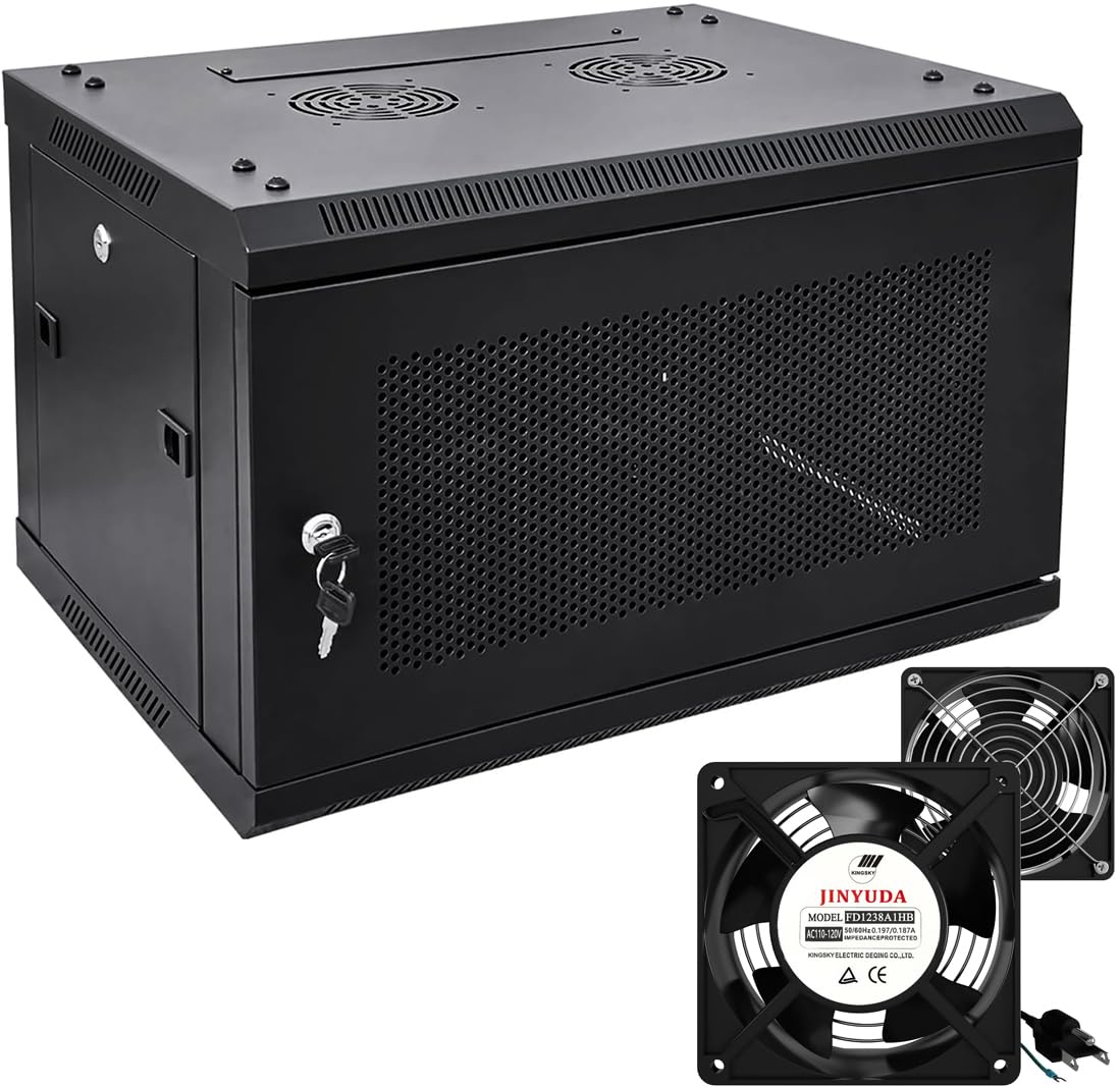 Amazon.com: 6U Wall Mount Server Cabinet Network Rack Vented Enclosure ...