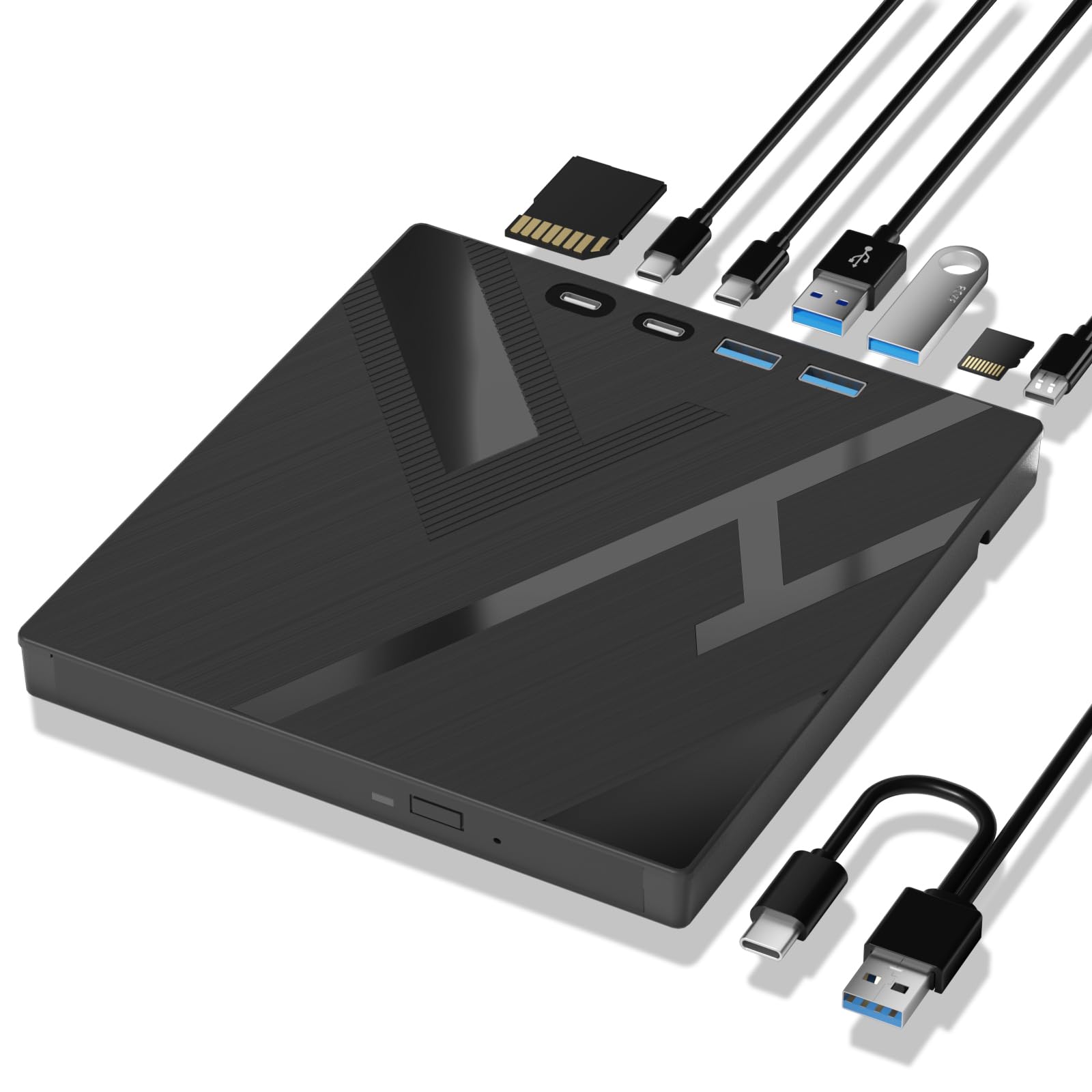 Amazon.com: Wbacon 7 in 1 External CD/DVD Drive for Laptop, Portable ...