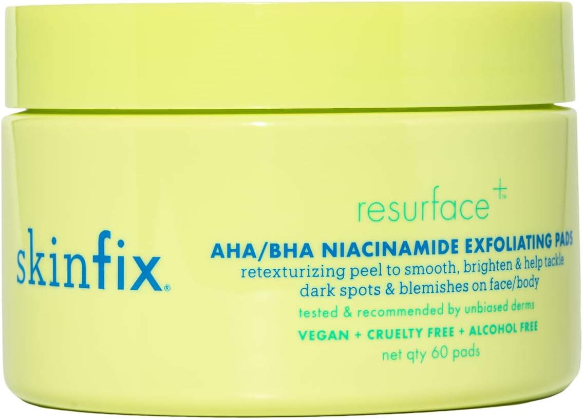 Amazon.com: Skinfix Resurface+ AHA/BHA Niacinamide Exfoliating Pads: 2% ...
