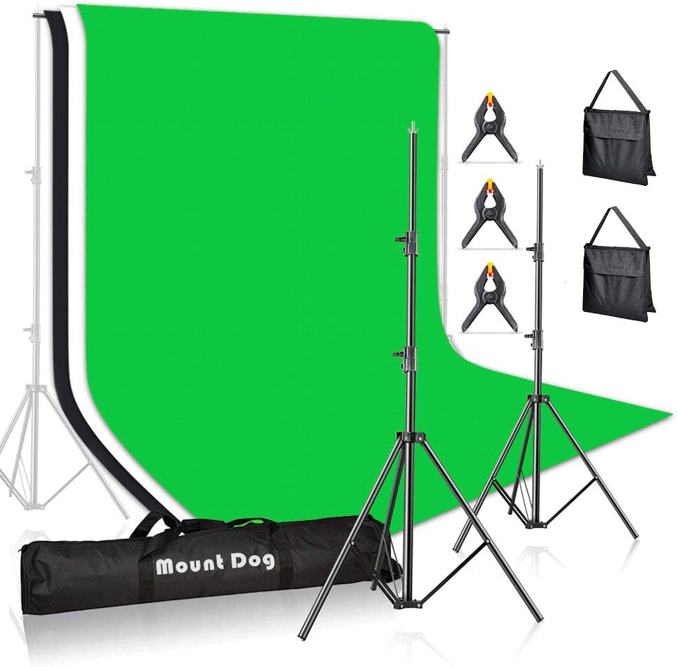 MOUNTDOG Photo Backdrop Stand Kit 10x6.5ft Background Stand Support ...