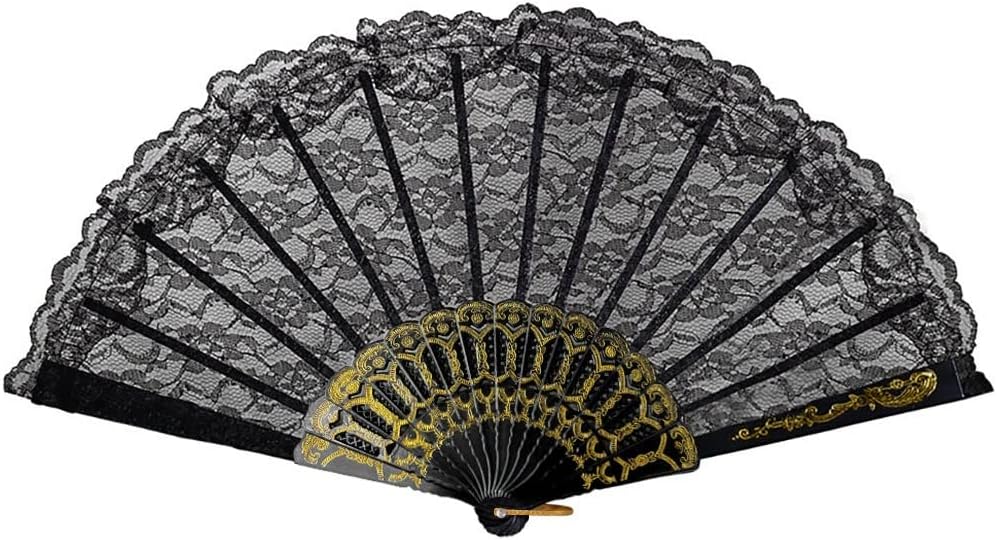 Hand Fan Lace Hand Fan Chinese Flower Wedding Silk Folding Hand Fan ...