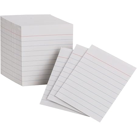 Oxford Mini tarjetas de índice rayadas, 7,6 x 5,8 cm, color blanco, 200 ...