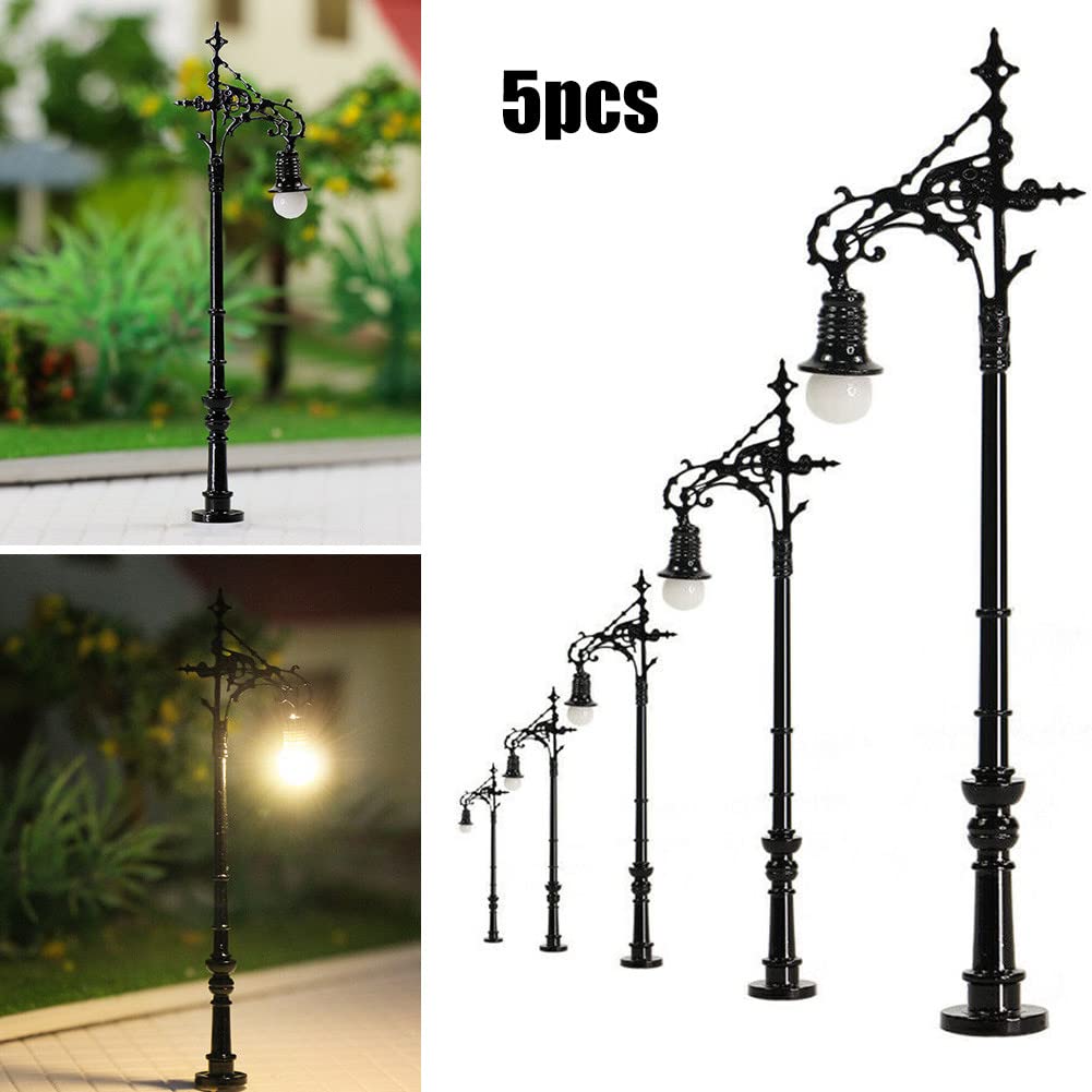 N Scale Train Accessories 10-Piece Model Railway Street Lights - HO/N ...