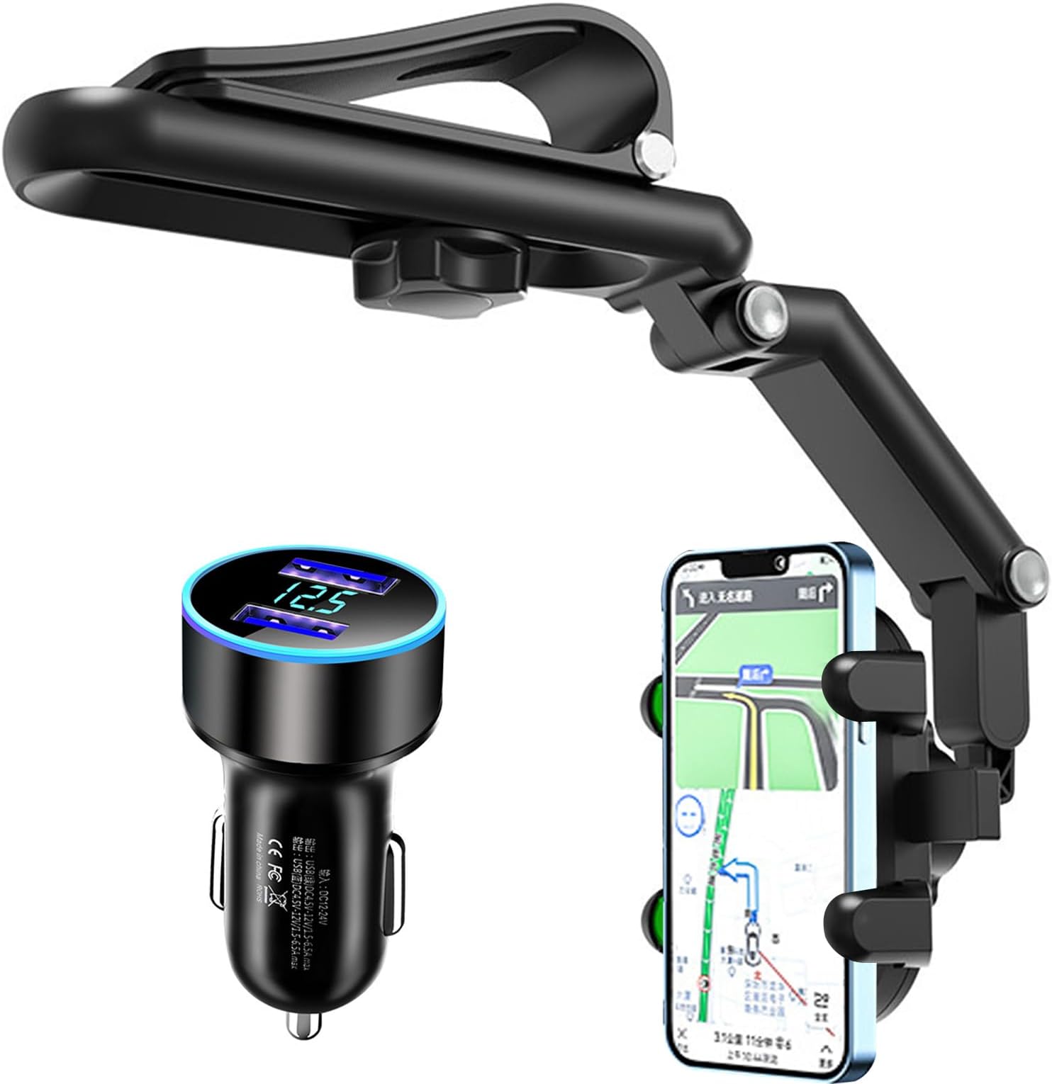 Amazon.com: qumHmup Car Phone Holder Mount,360°Rotatable Retractable ...