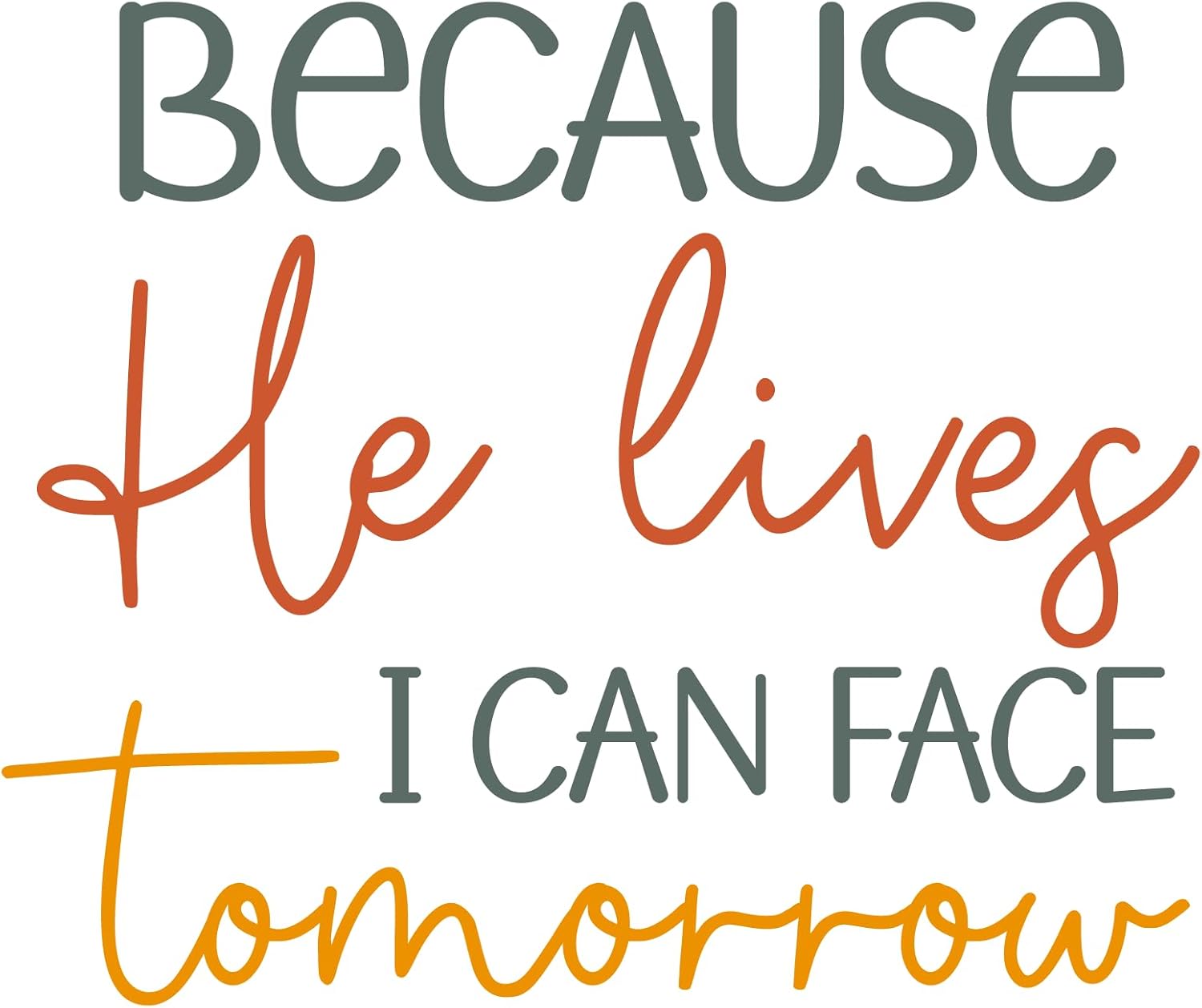 Amazon.com - Inspirational Quote "Because He Lives I Can Face Tomorrow ...