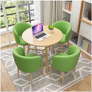 Amazon.com: Office Conference Room Small Dining Table Set, Round Table ...