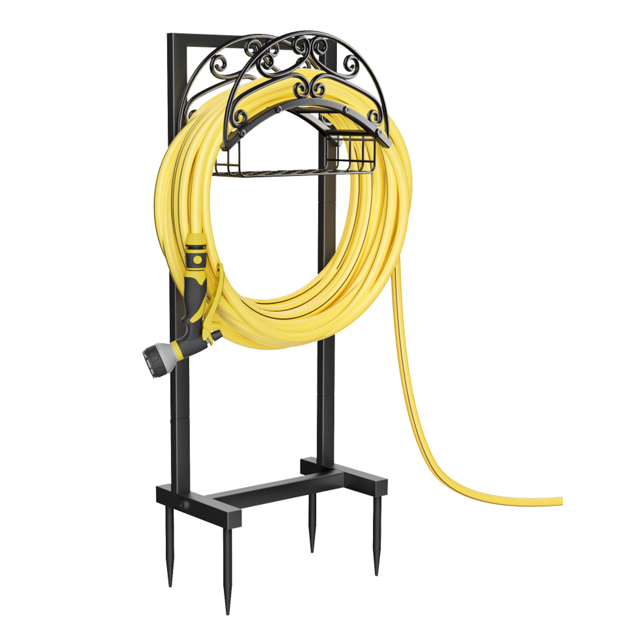 Gykoeaty Garden Hose Holder Heavy Duty Metal Water Hose Holder with 4 ...