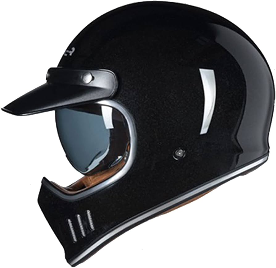 Old School Motorcycle Helmet Fitto Brown Retro Style Motorcycle Helmet