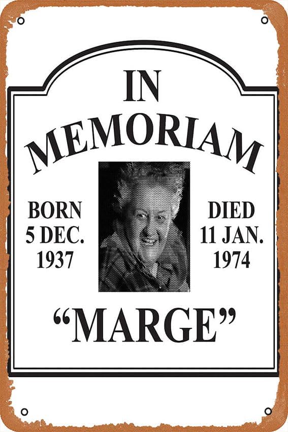 Amazon.com : Large Marge Poster Vintage Retro Metal Tin Sign Wall Decor ...