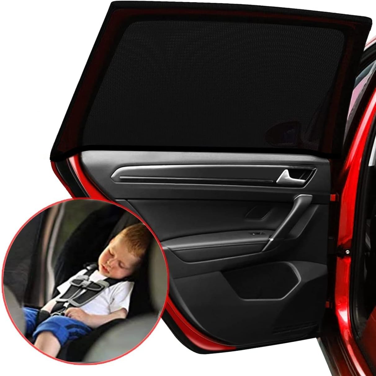2 Pack Car Side Rear Window Sun Shades, Breathable Mesh Protects Kids ...