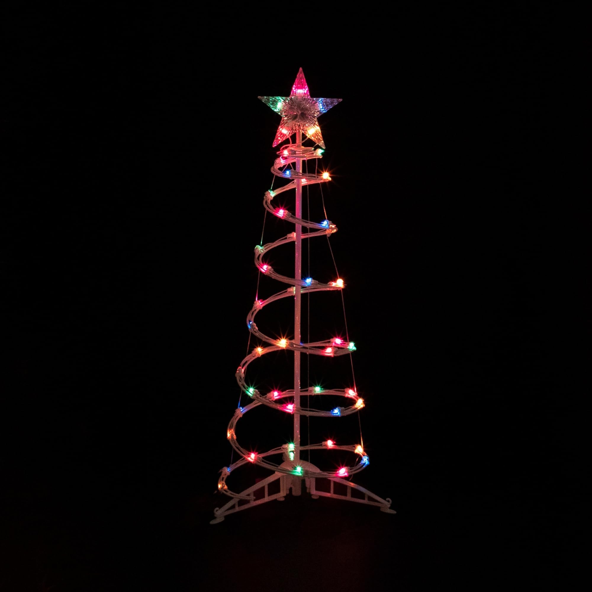 Amazon.com: Set of 2 Multi-Color LED Lighted Spiral Christmas Trees ...