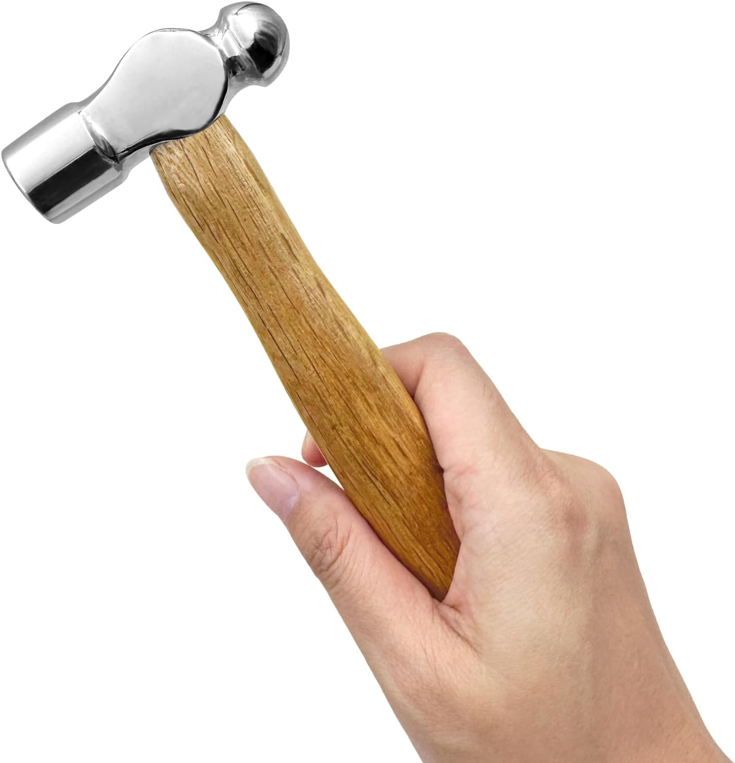 Mini Wooden Handle Round Head Hand Hammer,1 PCS Reinforced Ball Hammer ...