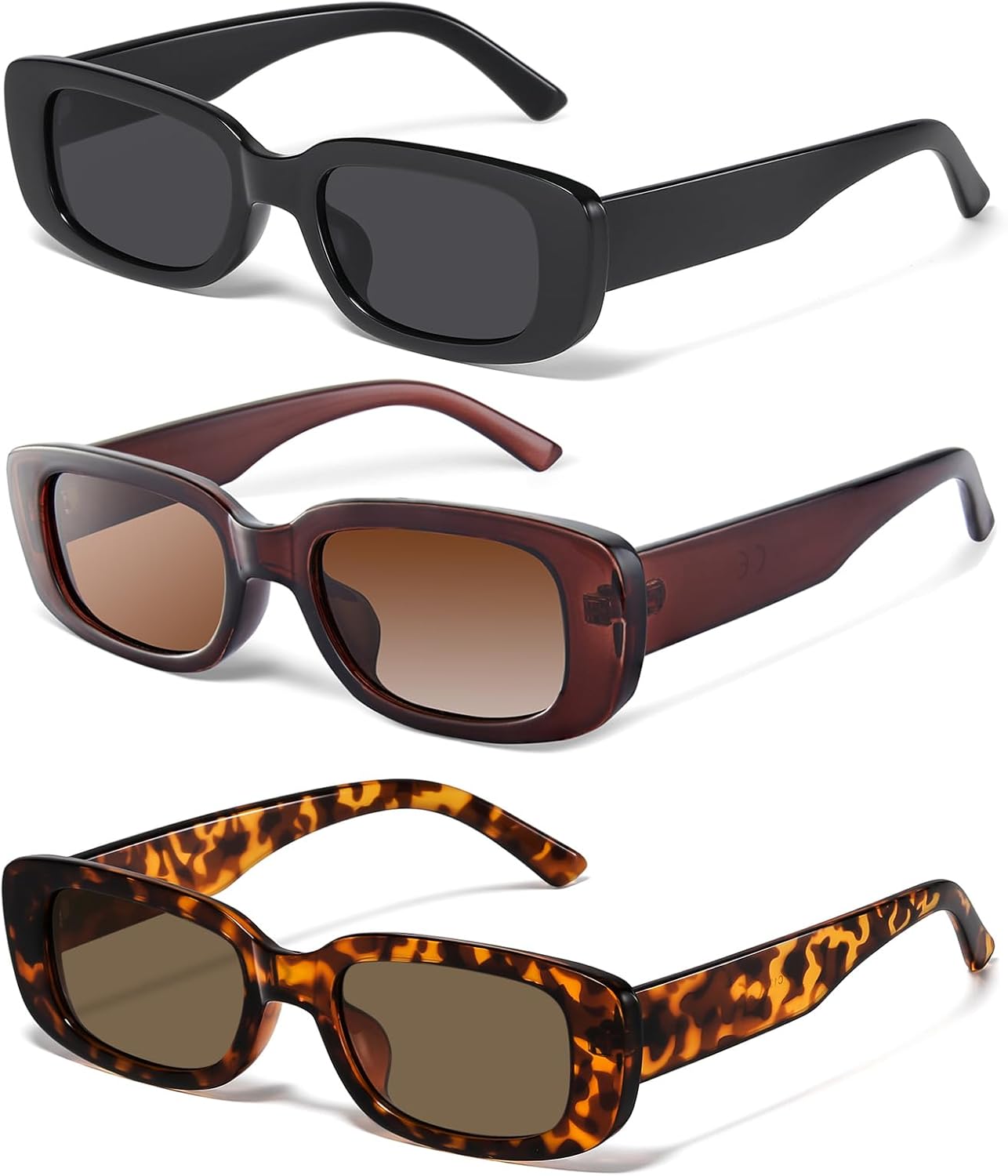 JASPIN Rectangle Sunglasses for Women Men Trendy Y2k Retro 90s Sun ...