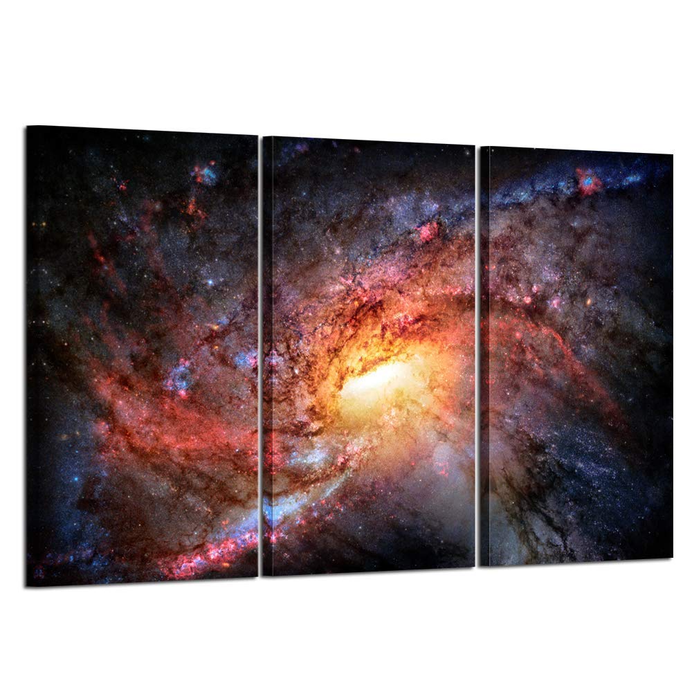 Amazon.com: KREATIVE ARTS Large 3 Piece Canvas Wall Art Star Field in ...