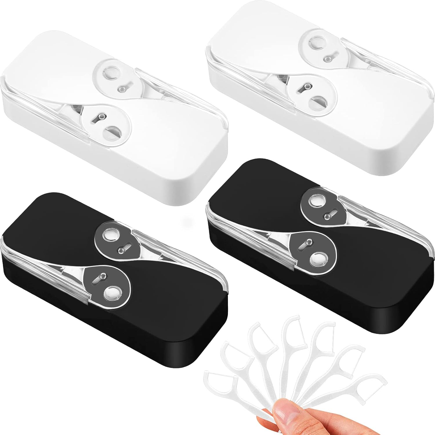 Amazon.com : 4 Pcs Floss Pick Holder Dispenser Portable Travel Floss ...