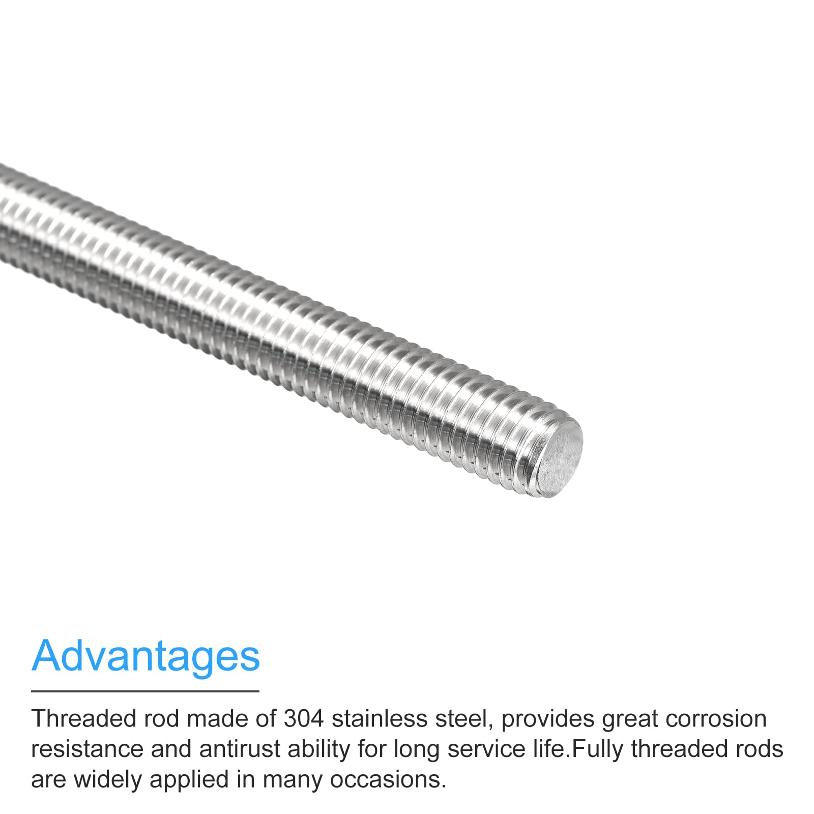 Snapklik.com : Fully Threaded Rod M10 X 100mm 1.5mm Thread Pitch 304 ...
