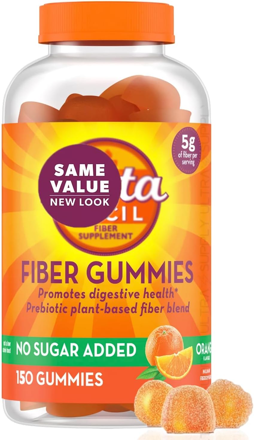 Amazon.com: Meta-mucil Fiber Gummies, (150 Count.) No Sugar Added, 5g ...