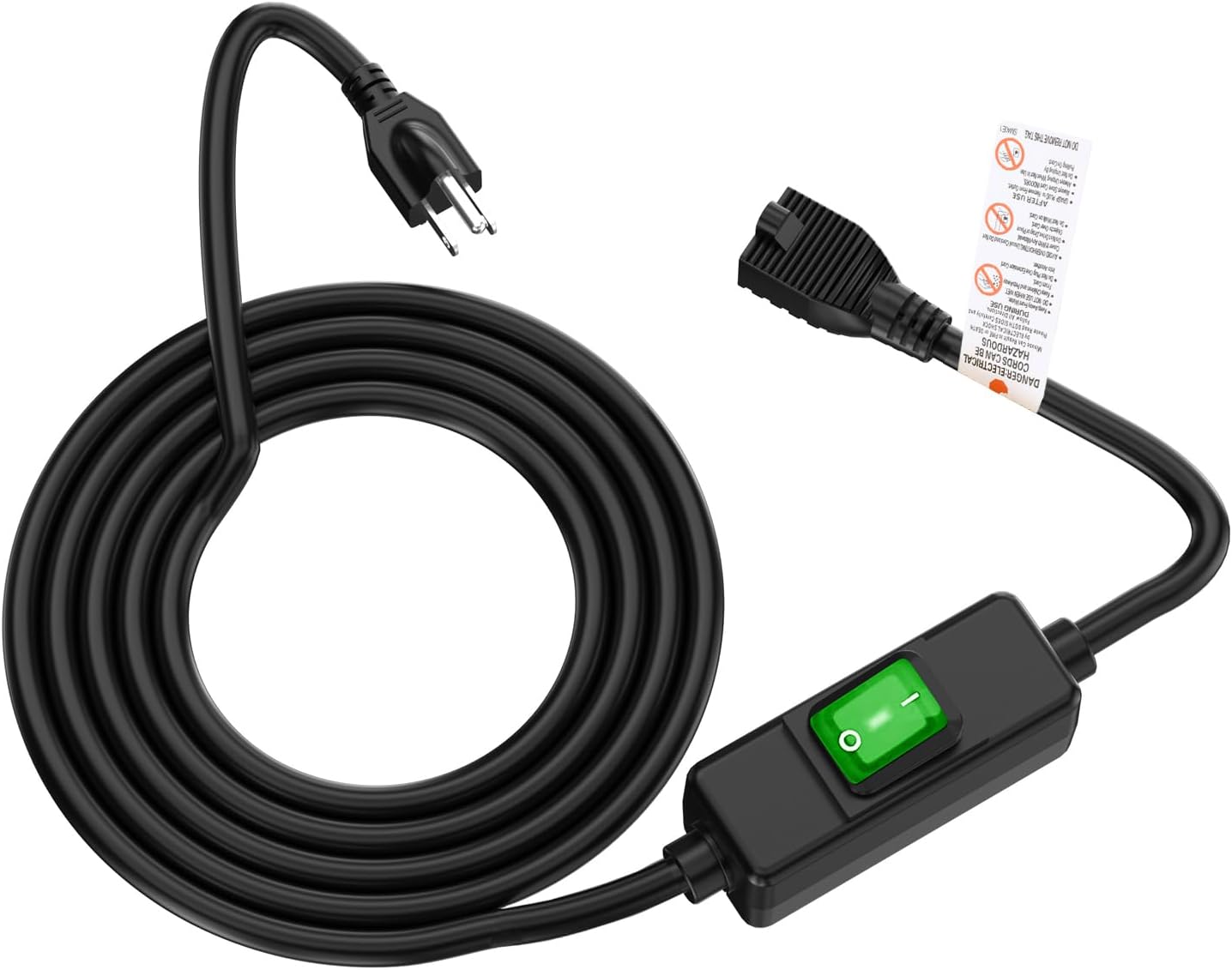 (6Feet) 3-Prong Outdoor Waterproof Extension Switch Cord, in-Line On ...