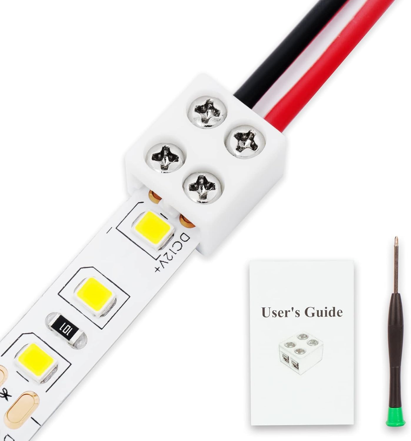 Amazon.com: 20 PCS Solderless Led Strip Connectors 2 Pin, Reliable Led ...