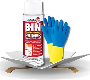Amazon.com: Zinsser B-I-N White Shellac-Based Primer and Sealer Spray 13 oz Bundle with Pair of ...