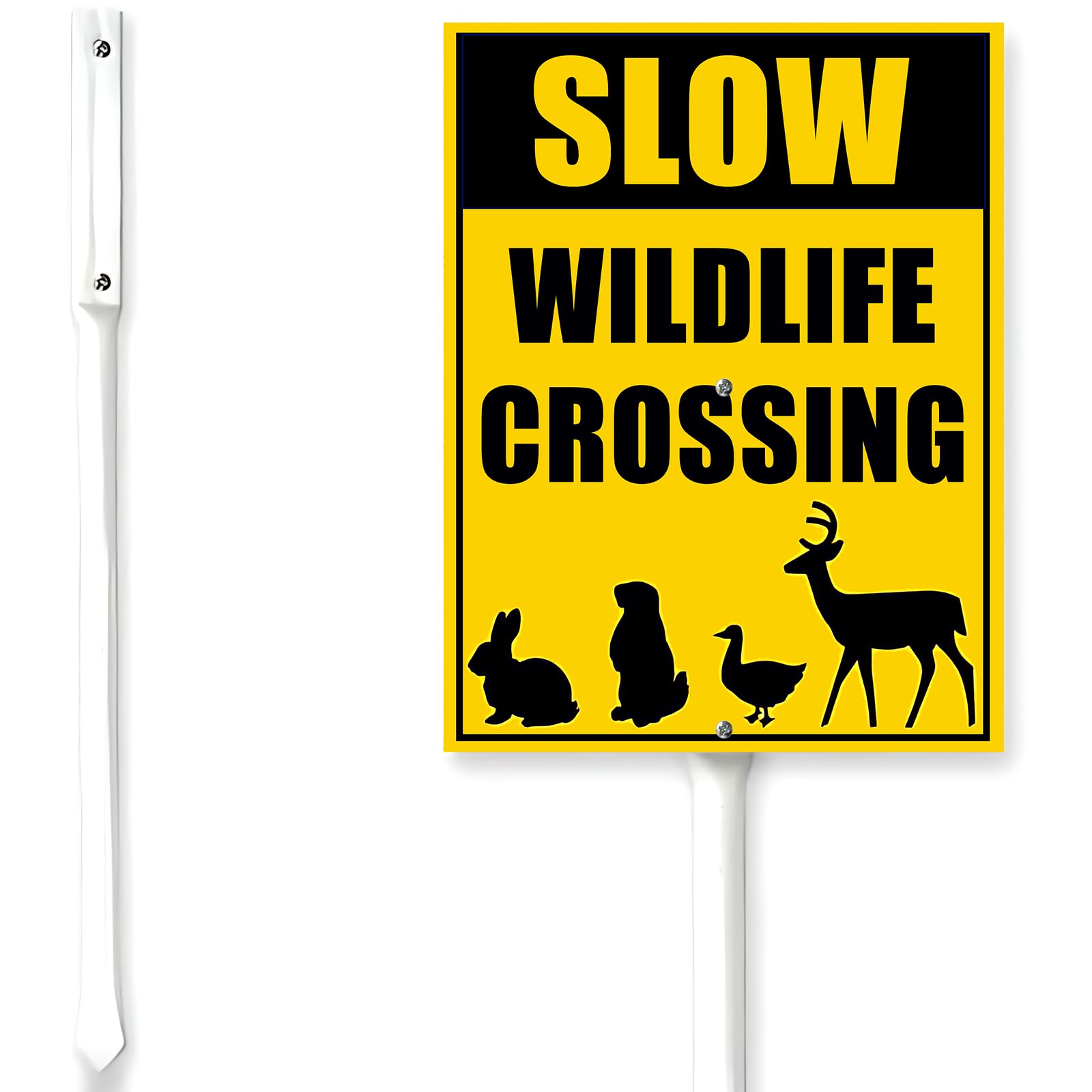 Amazon.com : Houseuse Slow Wildlife Crossing Sign With Stake Slow Down ...