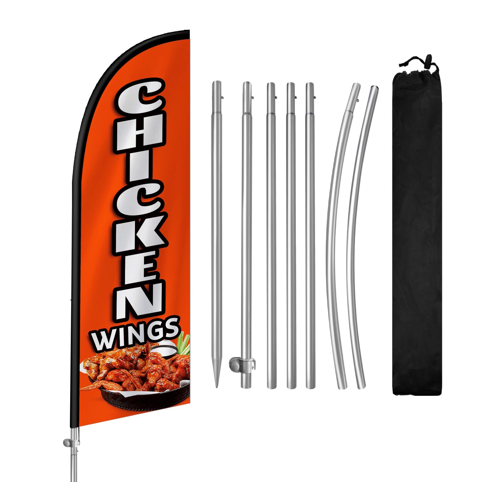 Amazon.com : QSUM 8FT Chicken Wings Swooper Flag, Portable Chicken ...