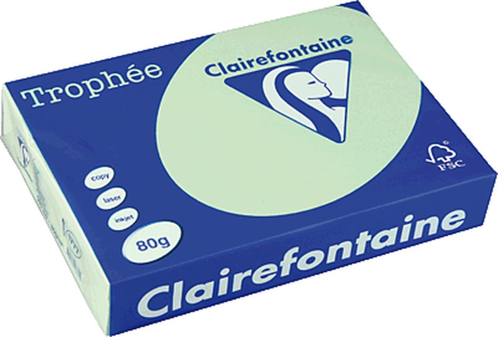 Clairefontaine Tropheé Pastell 1777C Copy Paper DIN A4 Green 80g/m2 500 ...