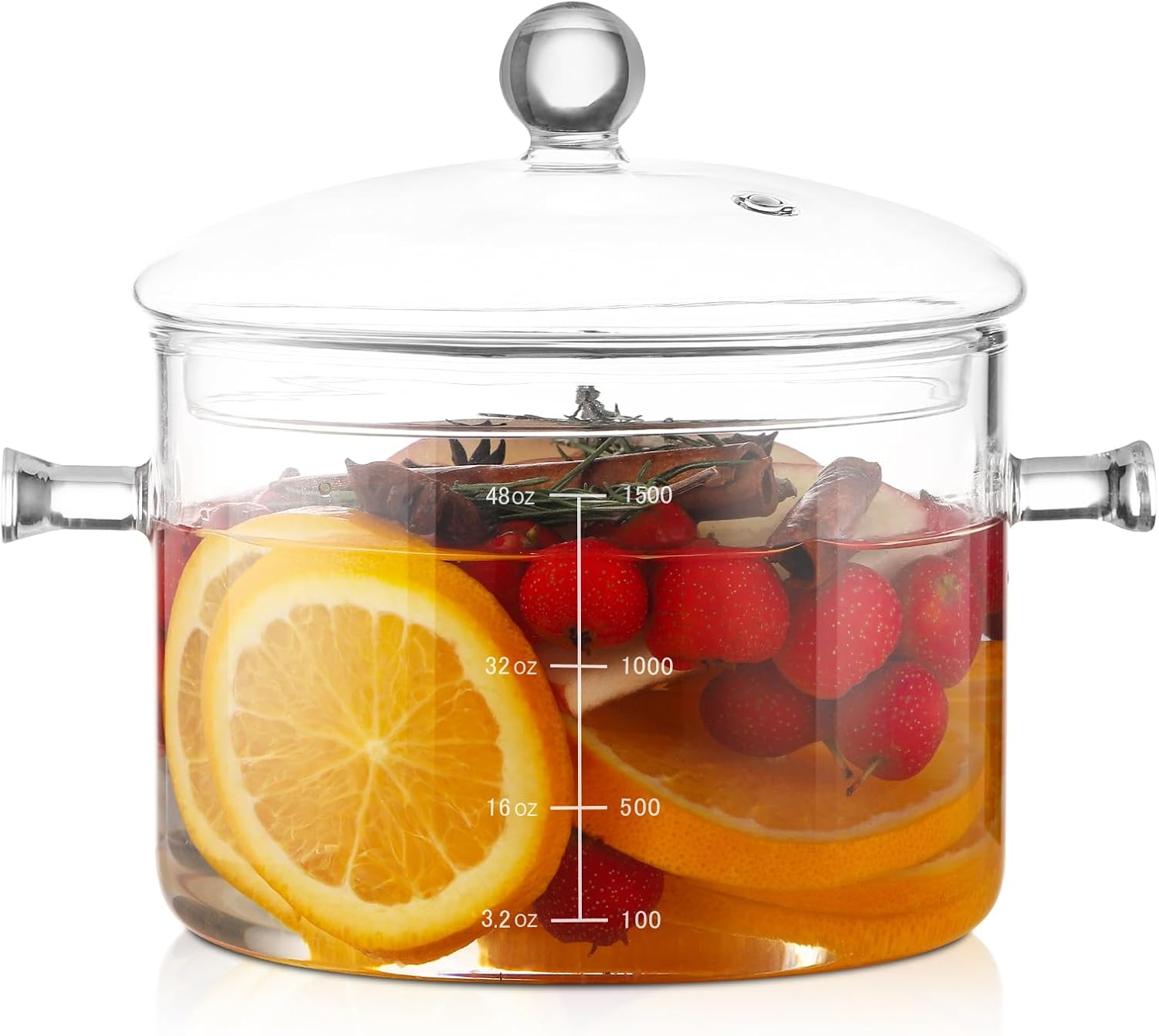 Amazon.com: Glass pots for cooking on stove - 60OZ Heat-resistant glass ...