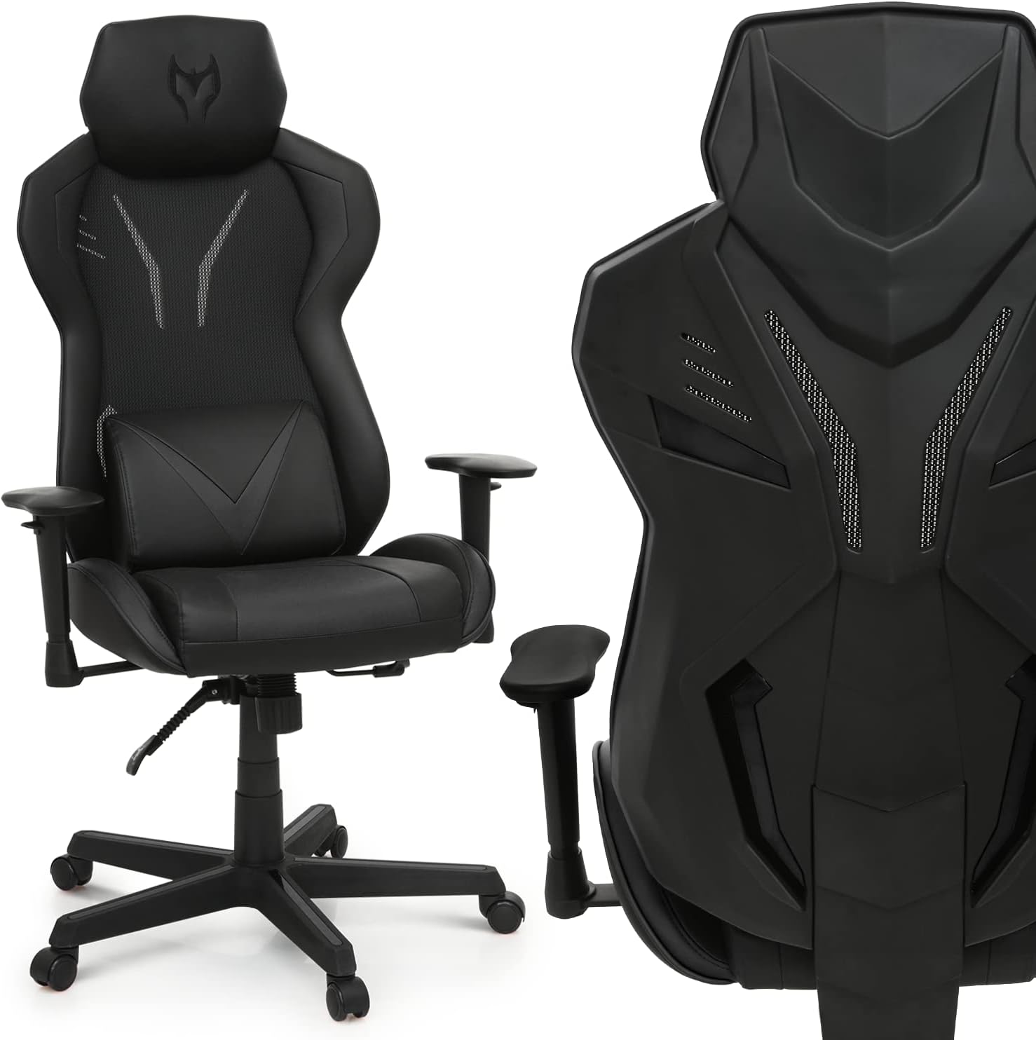 Amazon.com: MoNiBloom Gaming Chair Ergonomic Office Chair Racing Style ...