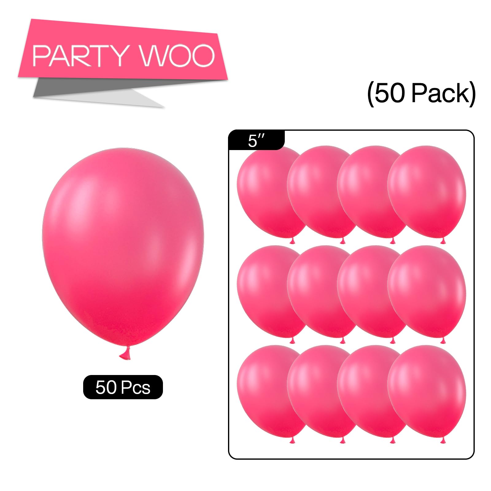 Snapklik.com : Magenta Balloons, 50 Pcs 5 Inch Hot Pink Balloons, Dark ...