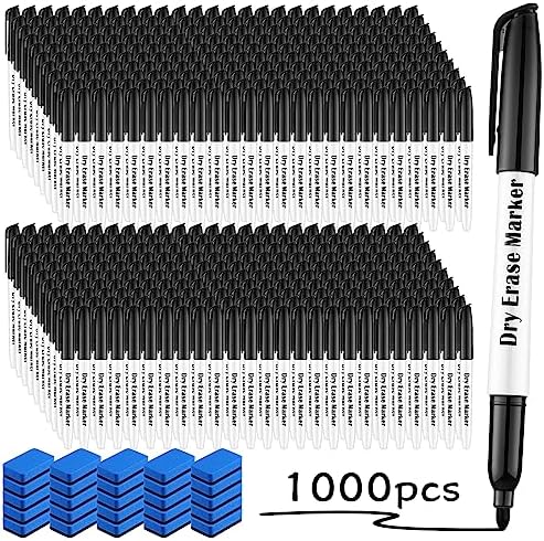 Amazon.com : 1000 Pcs Dry Erase Markers Bulk, Black Whiteboard Markers ...