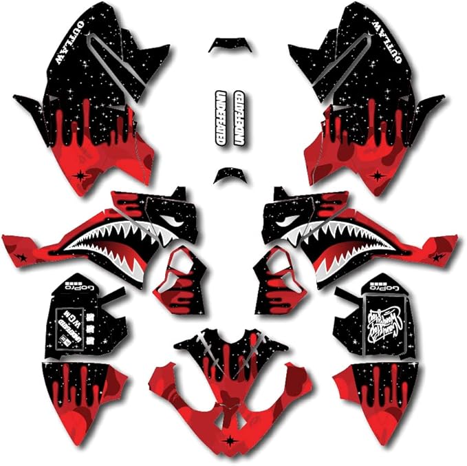 Amazon.com: Red Savage Graphics Kit Fits Polaris Outlaw 90 110 ATV ...