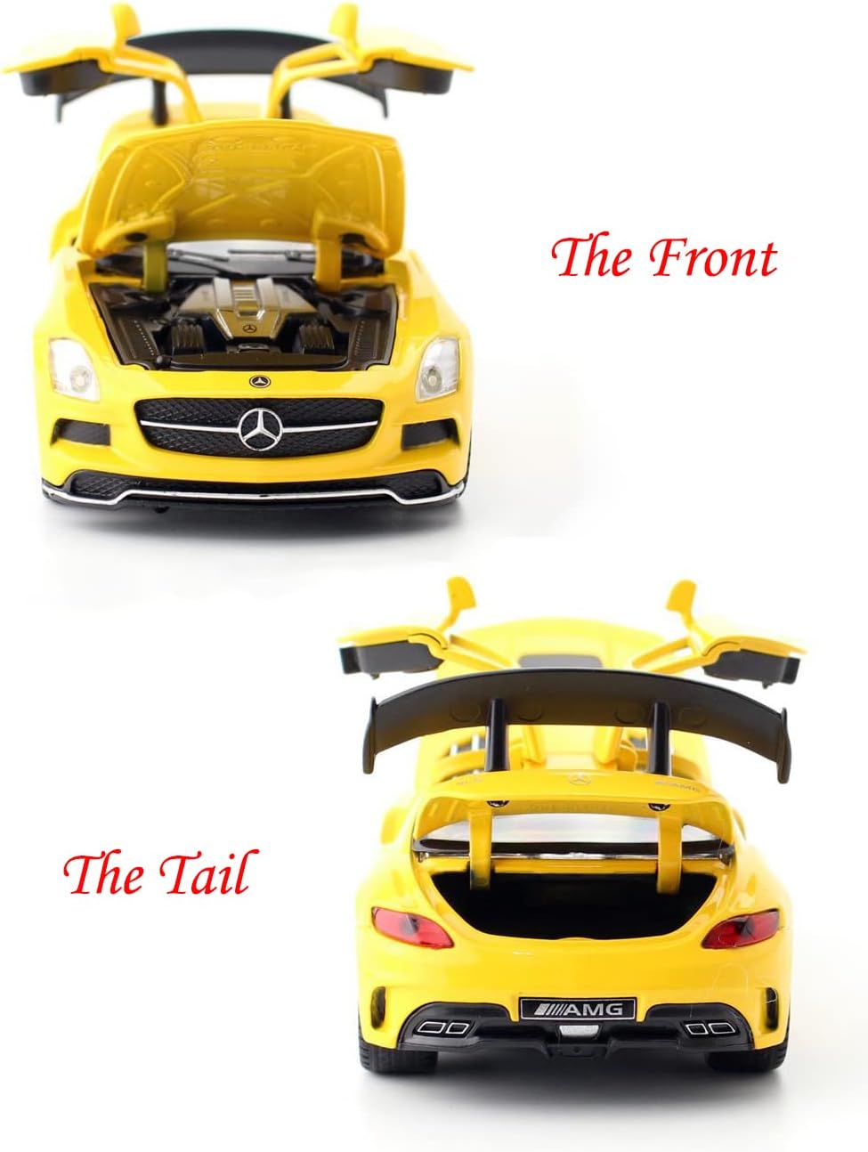Alloy Collectible Yellow Benz SLS AMG Toy Vehicle Pull Back Die-Cast ...