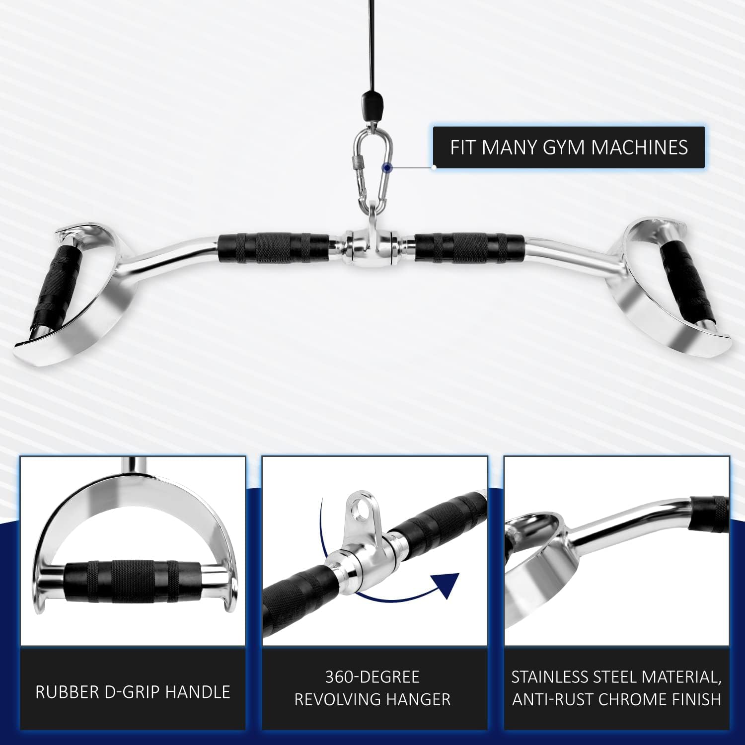 Snapklik.com : Yes4All Wide Grip LAT Pull Down Bar Attachments