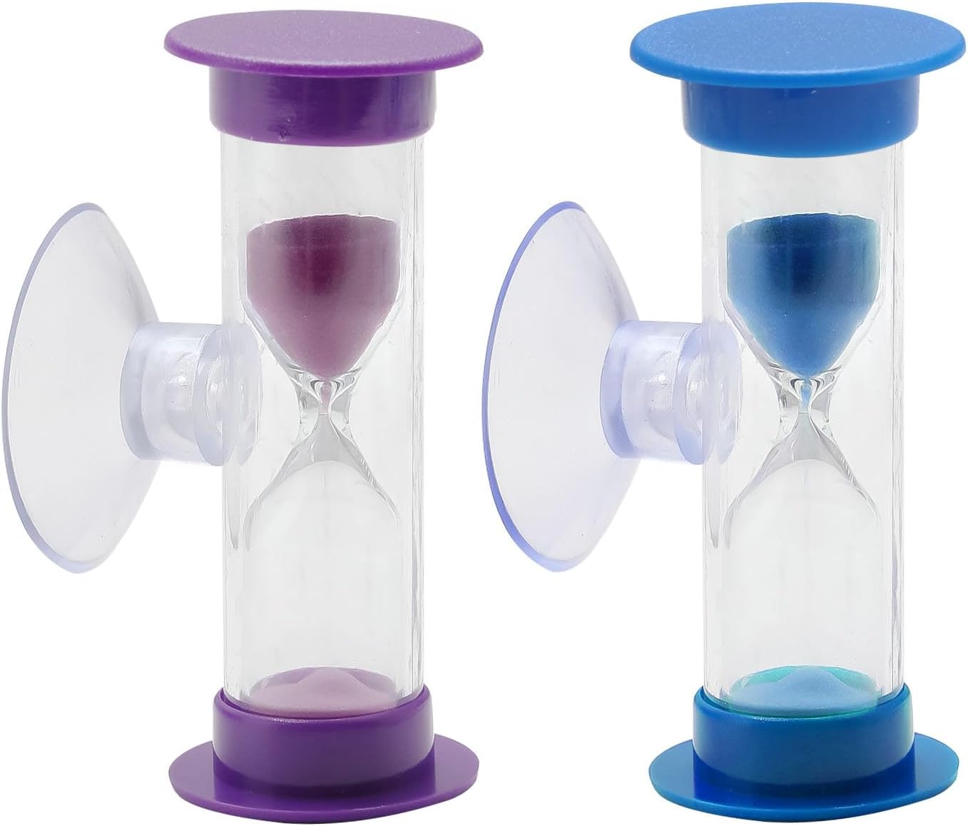 punwey 2 Stück Sanduhr für Kinder Sanduhr mit Saugnapf 2 Minuten 3 ...
