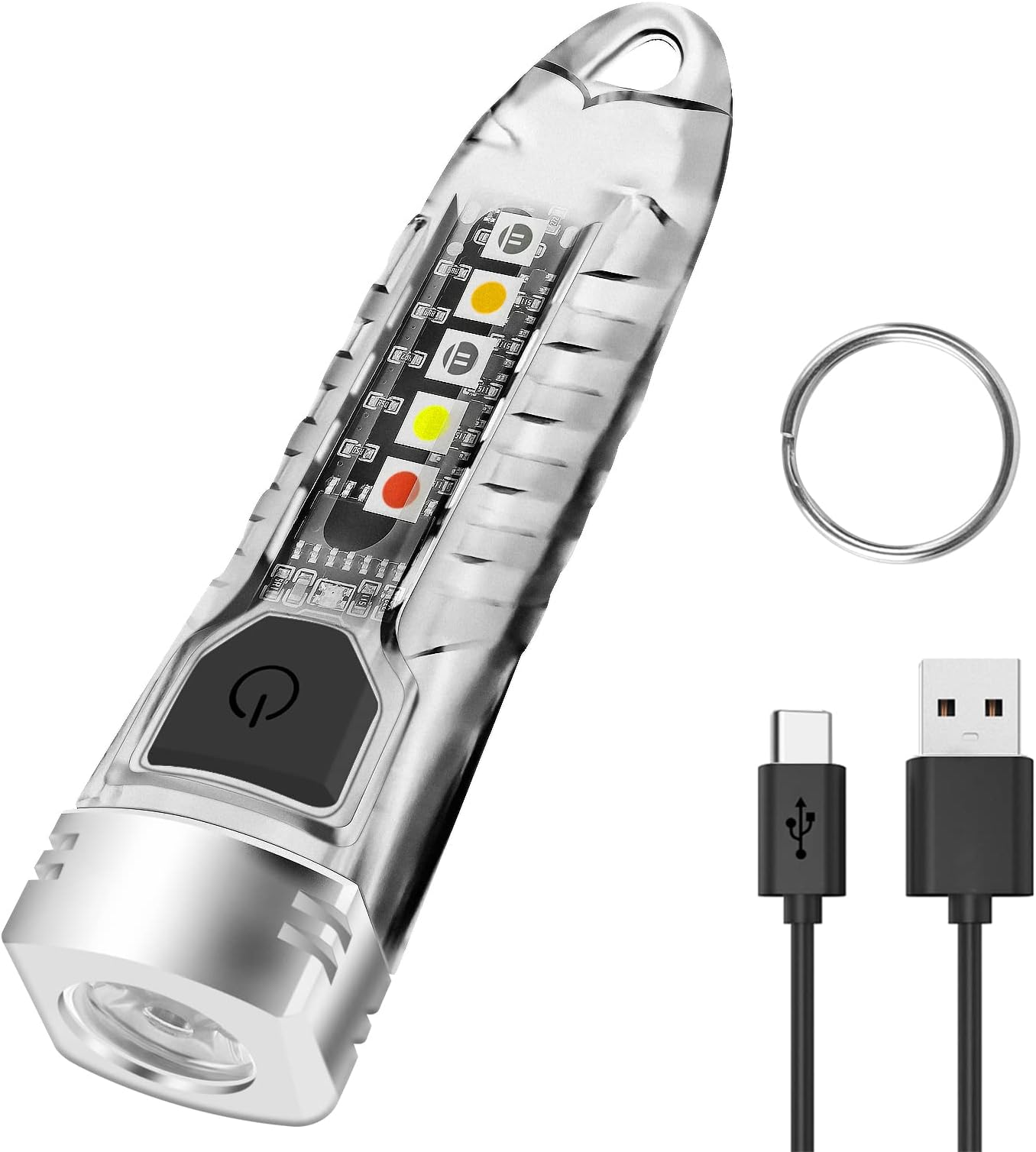 SATINO Mini Keychain Flashlights Rechargeable, 400LM Mini Flashlight ...