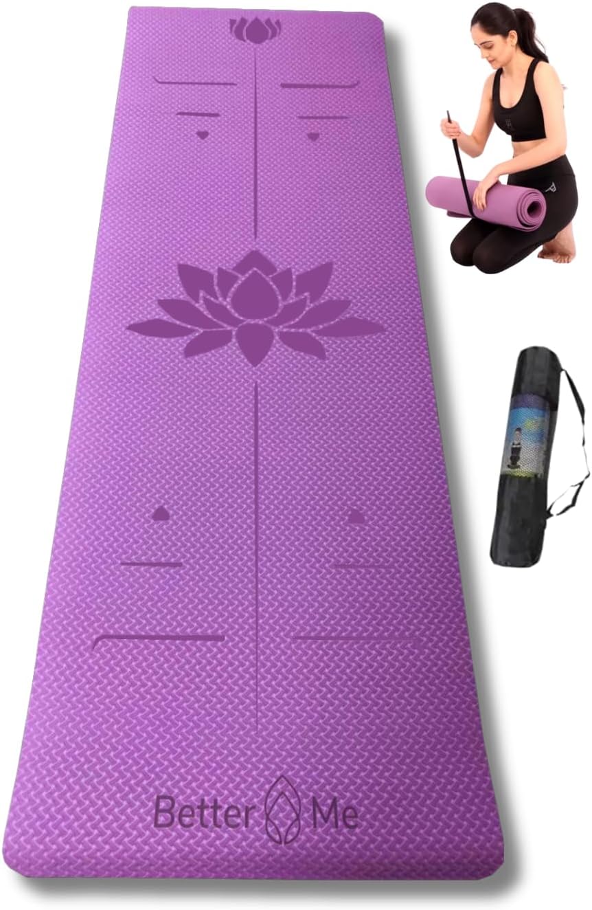 HOME 360 Better me Non Slip Yoga Mat - Thick, Large, Pilates Exercise ...