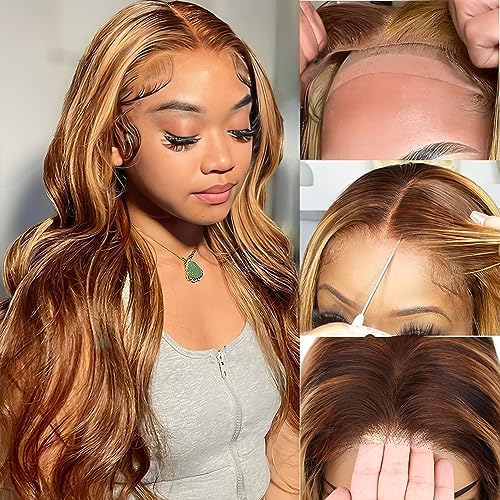 Amazon.com : SPARKLE DIVA Honey Blonde Ombre Lace Front Wig Human Hair ...